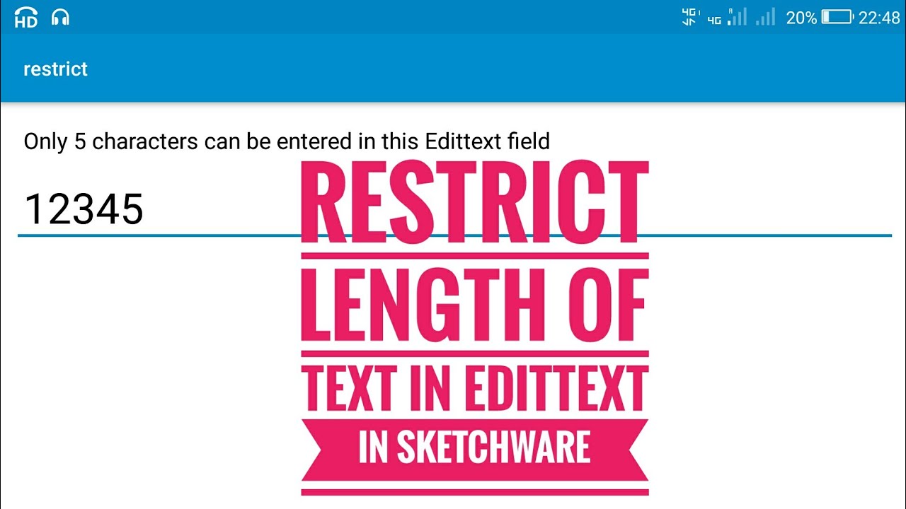 Restrict length of characters in EditText field