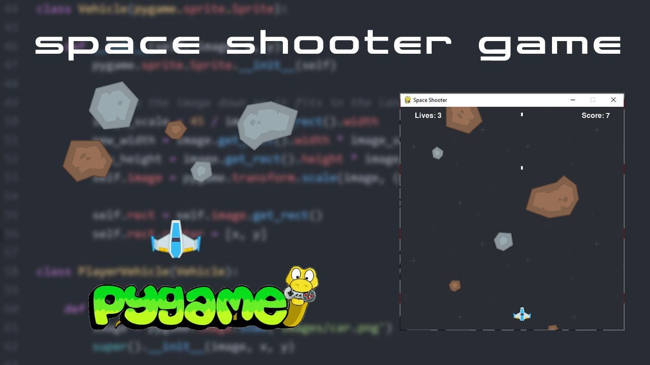 ASMR Programming - Space Shooter game using Python and Pygame