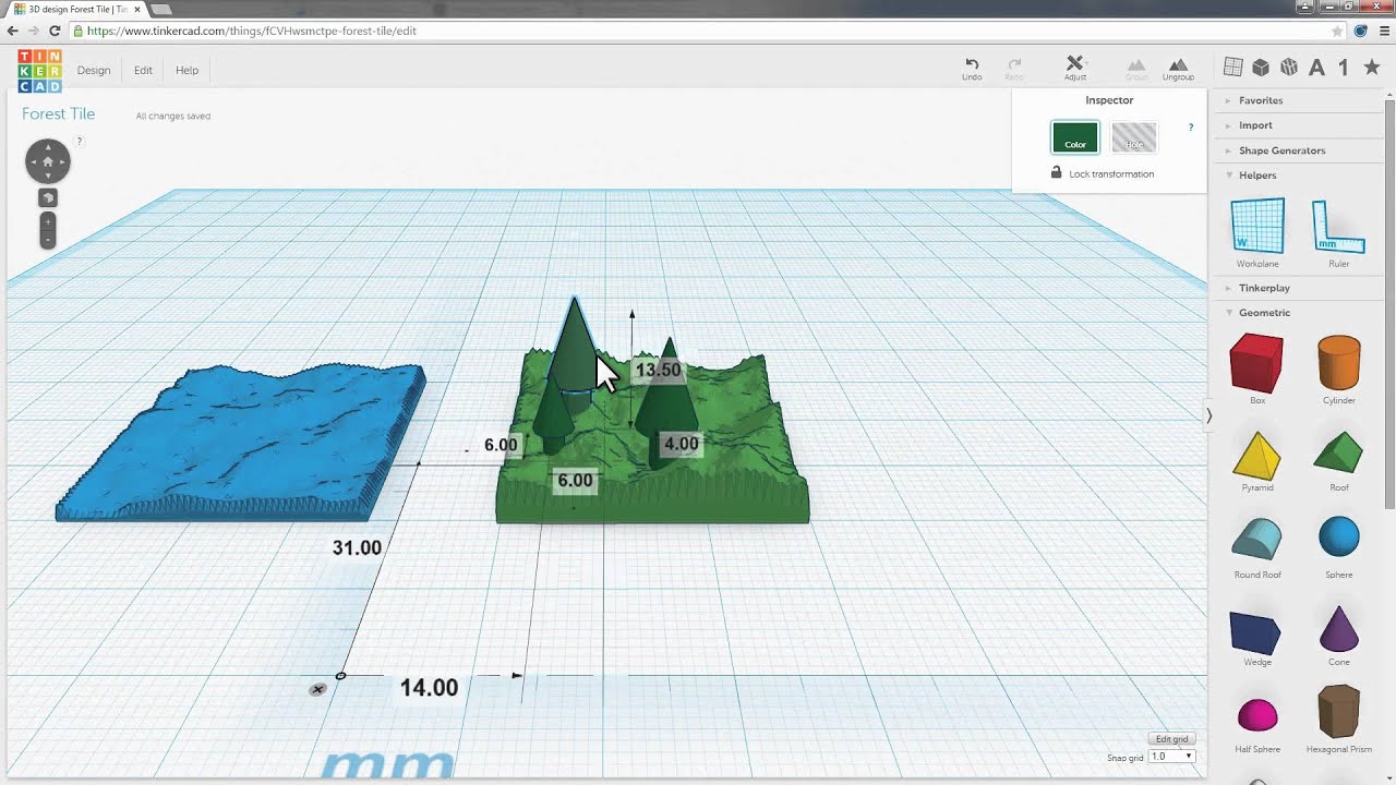 Design a Forest Tile in Tinkercad