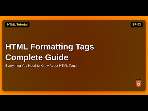 HTML Formatting Tags Explained in Hindi ???? | Full Tutorial with Examples | HTML Lecture 3#programming