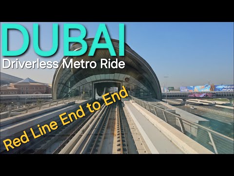 Dubai driverless metro ride, "Red Line End to End": Centrepoint to UAE Exchange (01.06.'24: 4K-UHD)