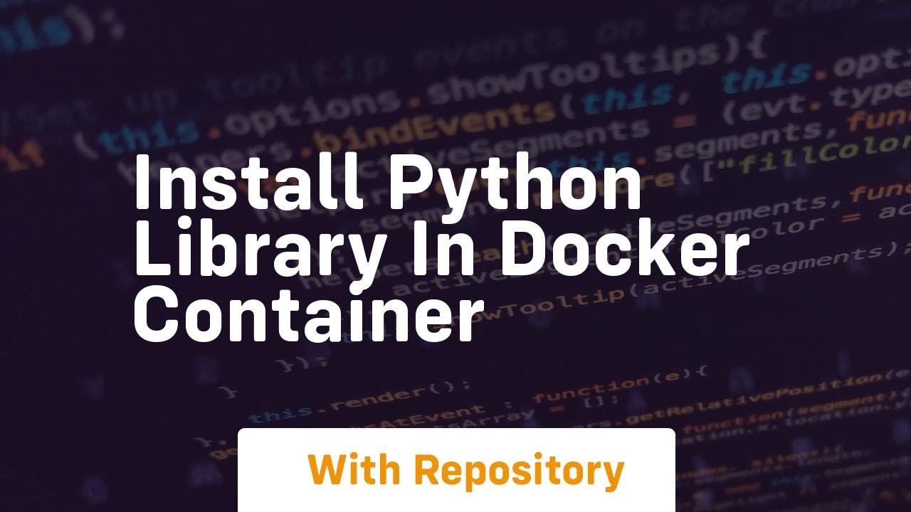 install python library in docker container