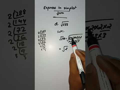 Square roots : Express in simplest form