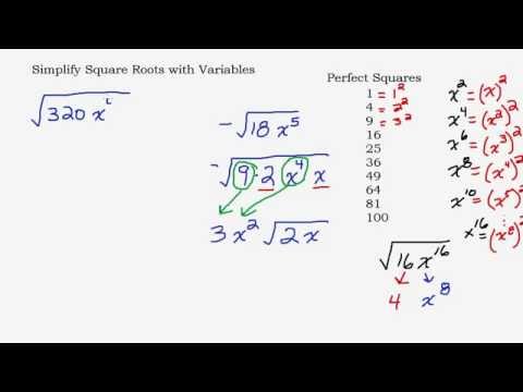 Simplify Square Roots with Variables