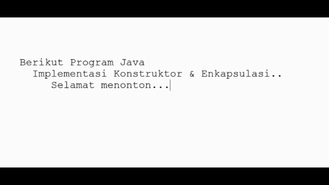 Program Java - Implementasi Konstruktor & Enkapsulasi