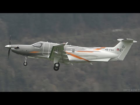 Pilatus PC-12 PRO - Take offs and Landings - Airport Buochs
