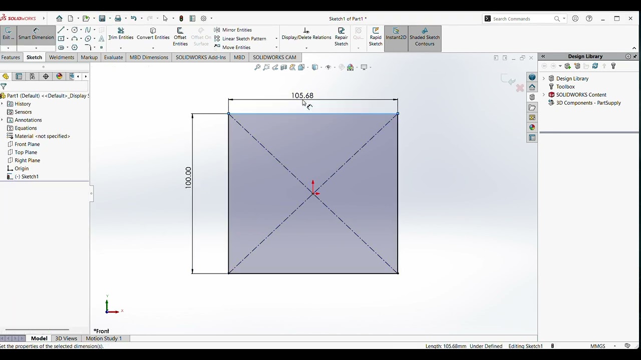 How to Create a 100mm Basic Box in SolidWorks | Beginner Tutorial