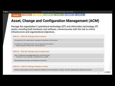AESCSF Domain 1: Asset, Change and Configuration Management (ACM)