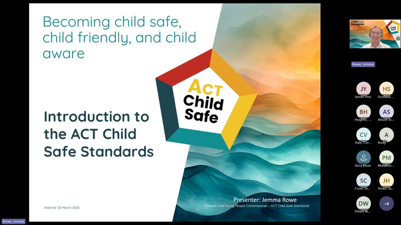 Introduction to the ACT Child Safe Standards Webinar