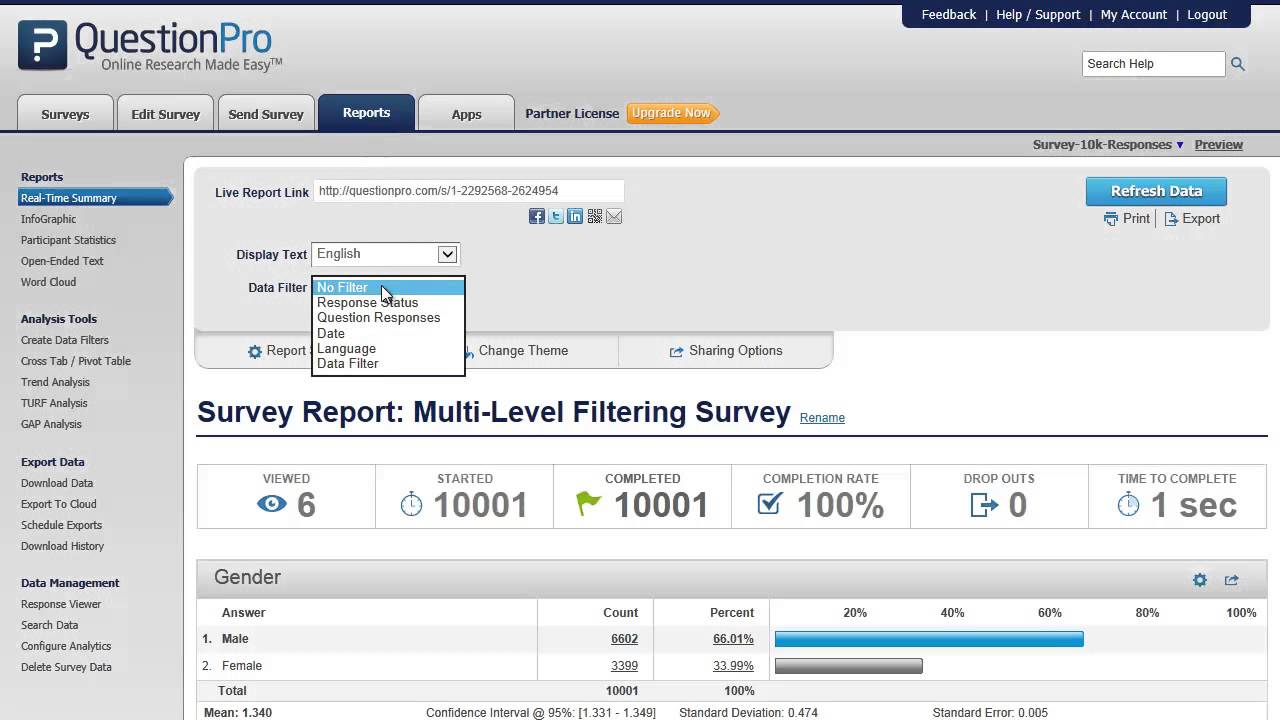 QuestionPro How-To Video: Multi-Level Filtering