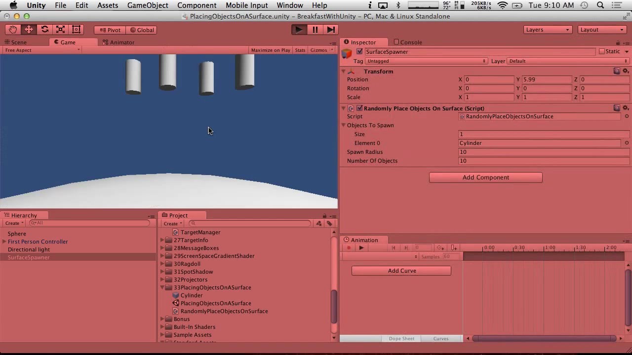 Breakfast With Unity: Placing Objects on a Surface