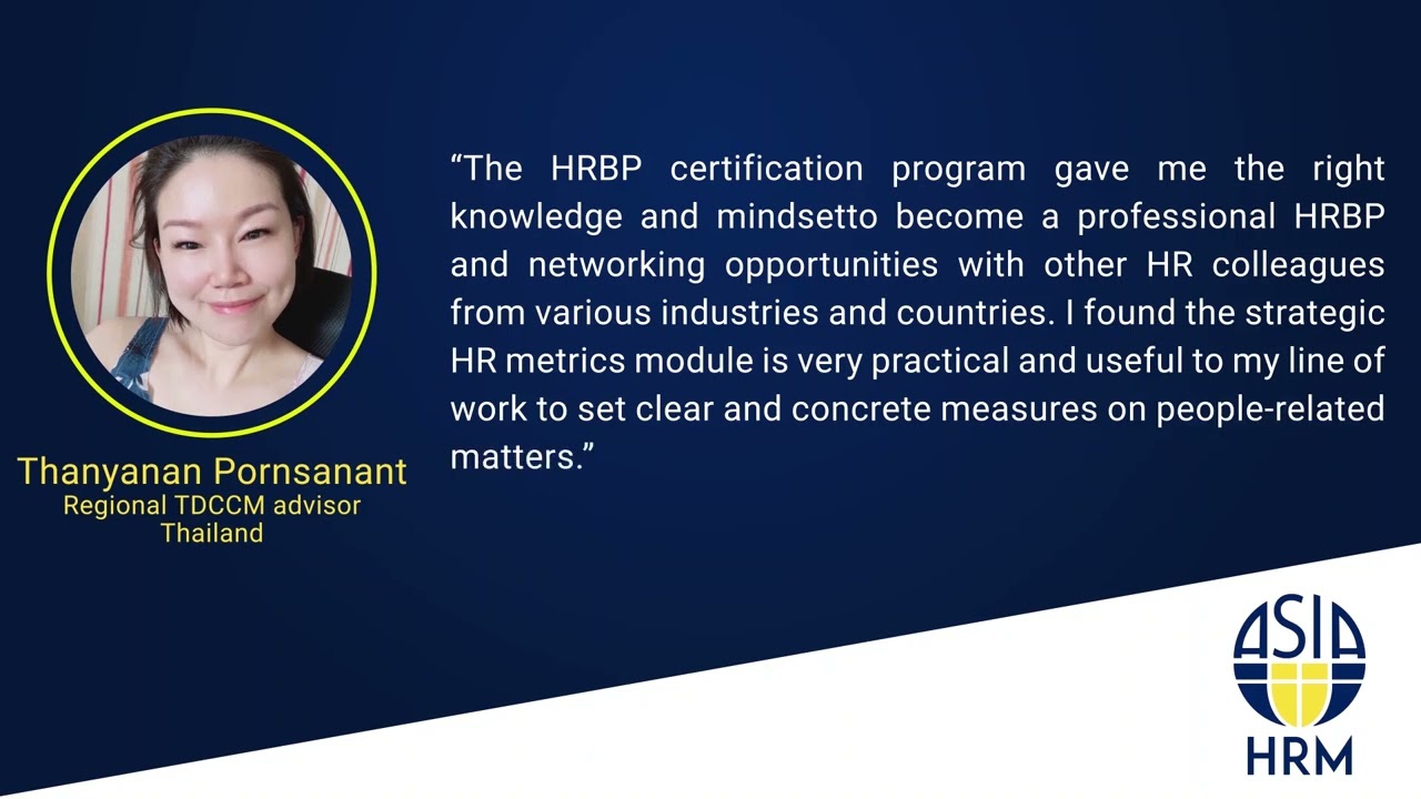 AsiaHRM Certification Program Testimonials.