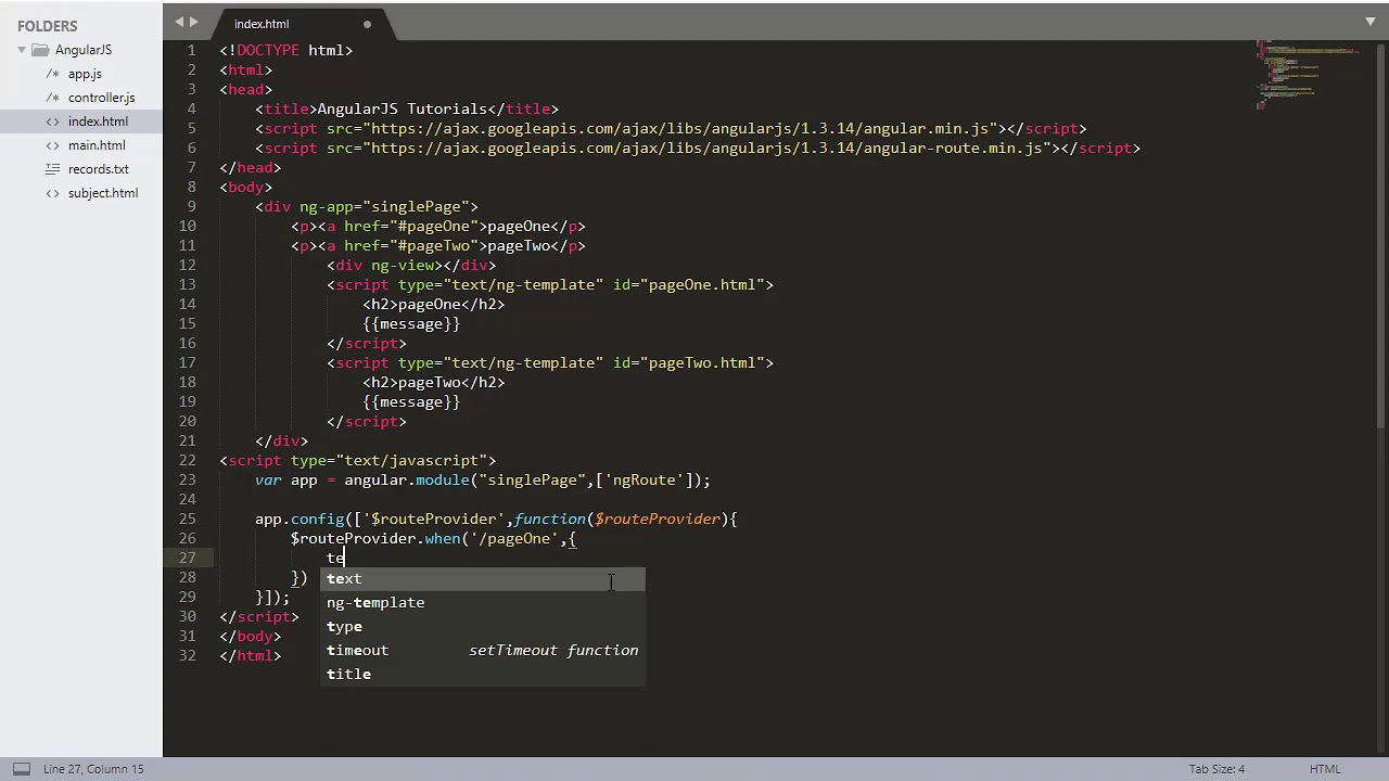 AngularJS Tutorial: 12 - Create One Page Application With AngularJS Framework