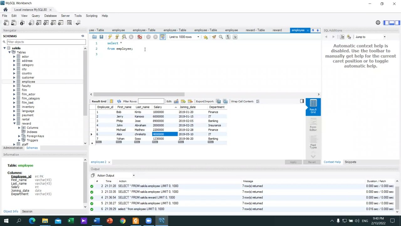 MySQL Practice Exercise with Solution in MySQL Workbench
