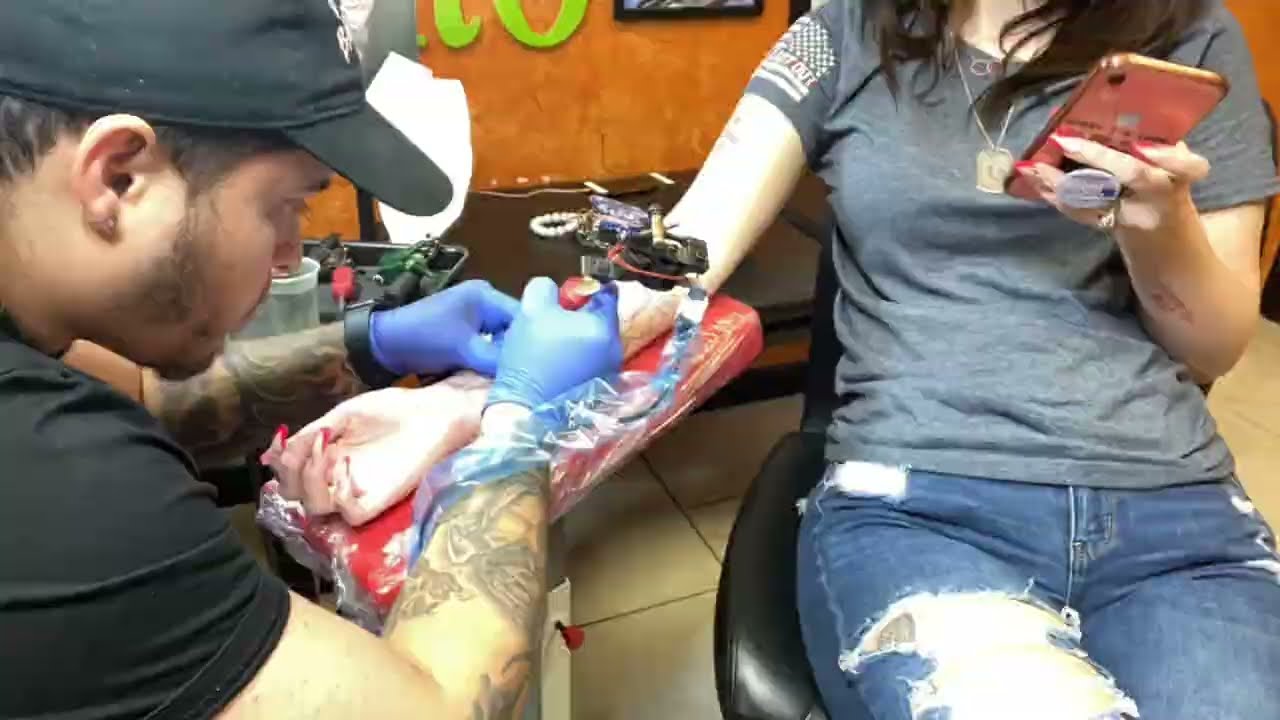 Timeless clock and rose Dro tattoos