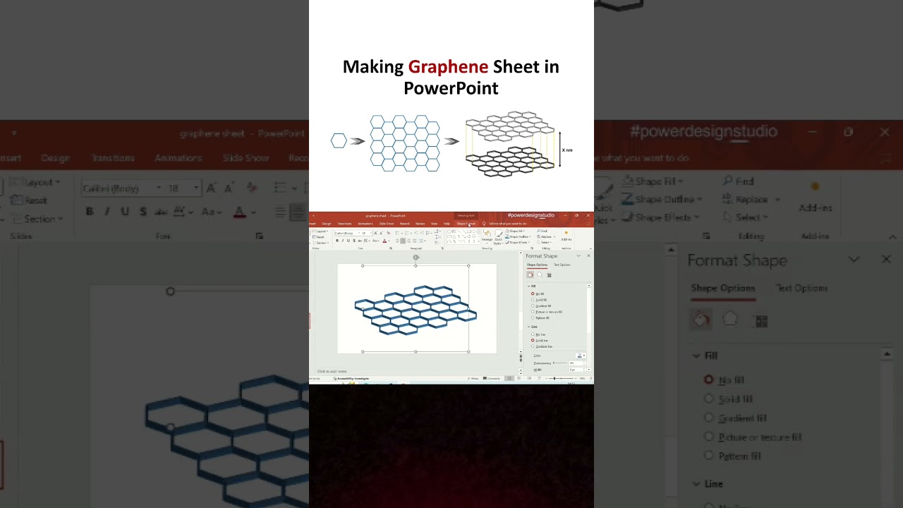 Making graphene sheet in PowerPoint - scientific illustration #scientificvisuals #ppt