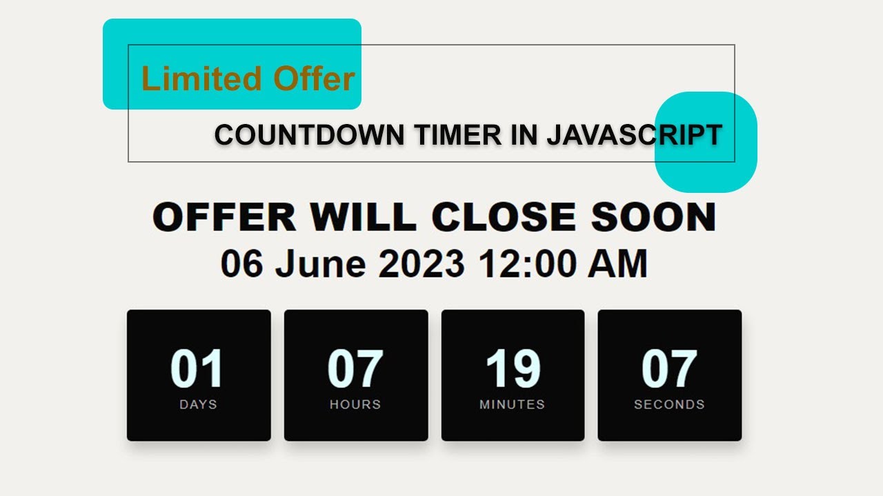 Make A Countdown Timer In Javascript | Limited Offer Countdown