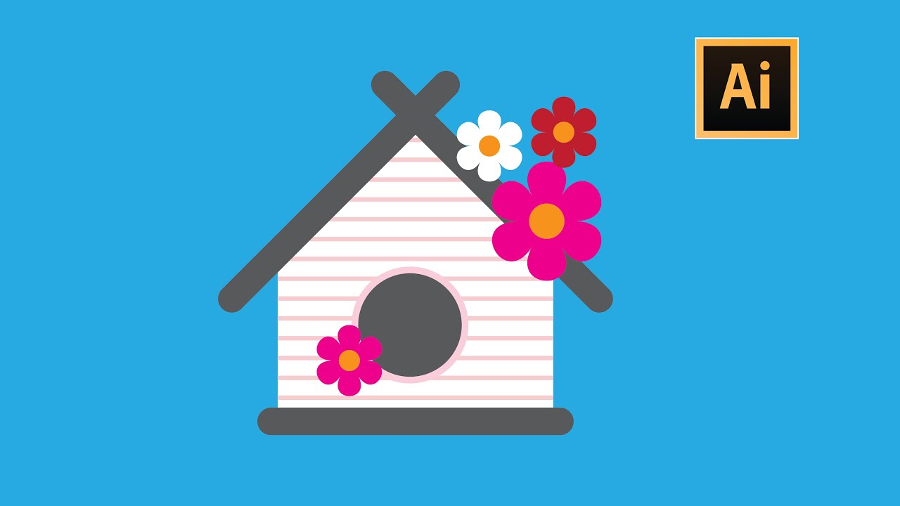 How To Illustrate A Birdhouse | Adobe Illustrator Tutorial