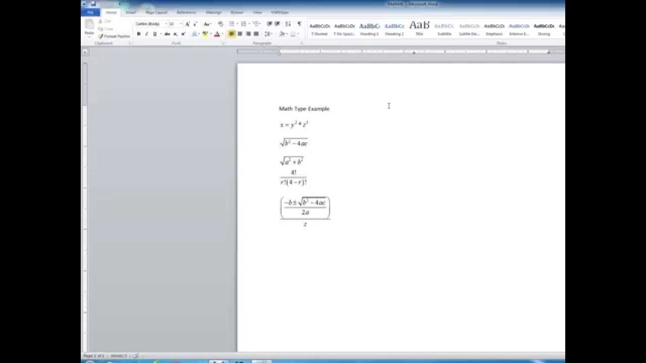 Making Math Readable with MathType