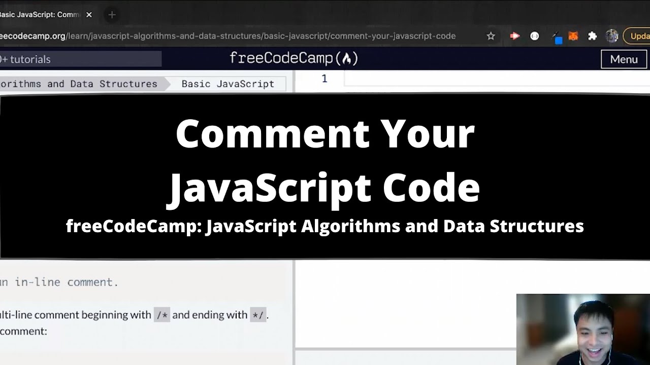 Comment Your JavaScript Code (Basic JavaScript) freeCodeCamp tutorial