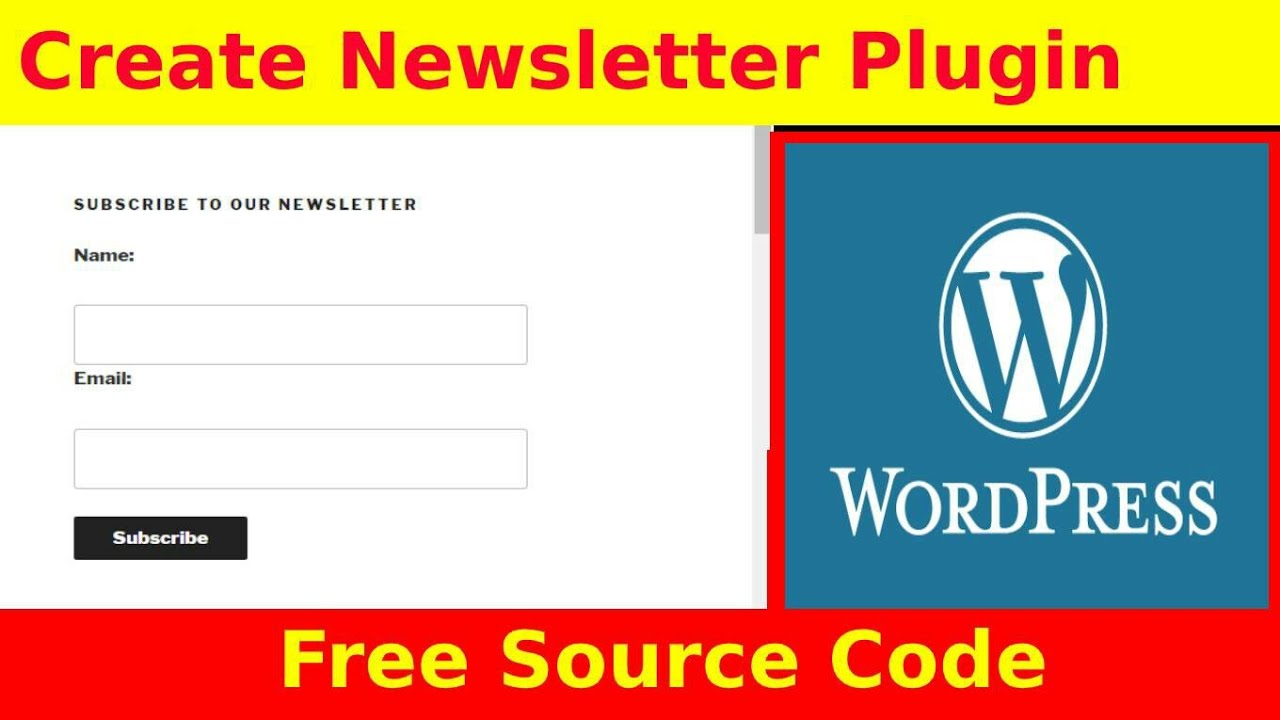 Newsletter Wordpress Plugin from scratch - with source Code