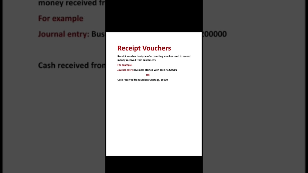 Receipt Voucher with example?