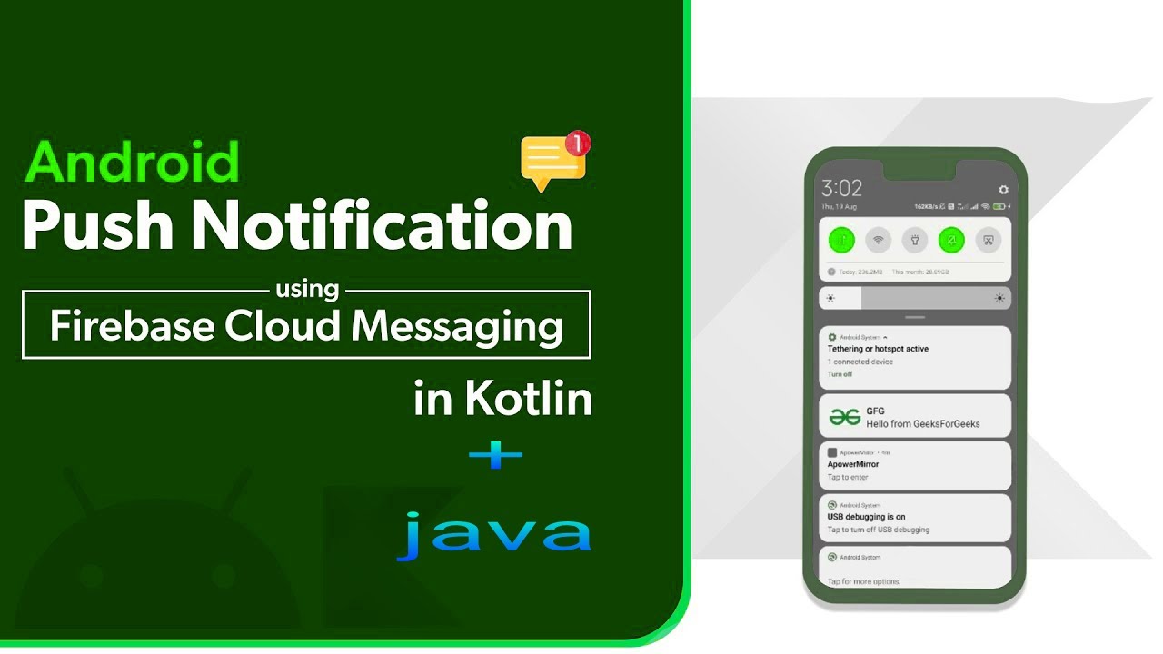 Cloud Messaging in Android Studio (Java & Kotlin) –  Step-by-Step Firebase Cloud Messaging +CODE