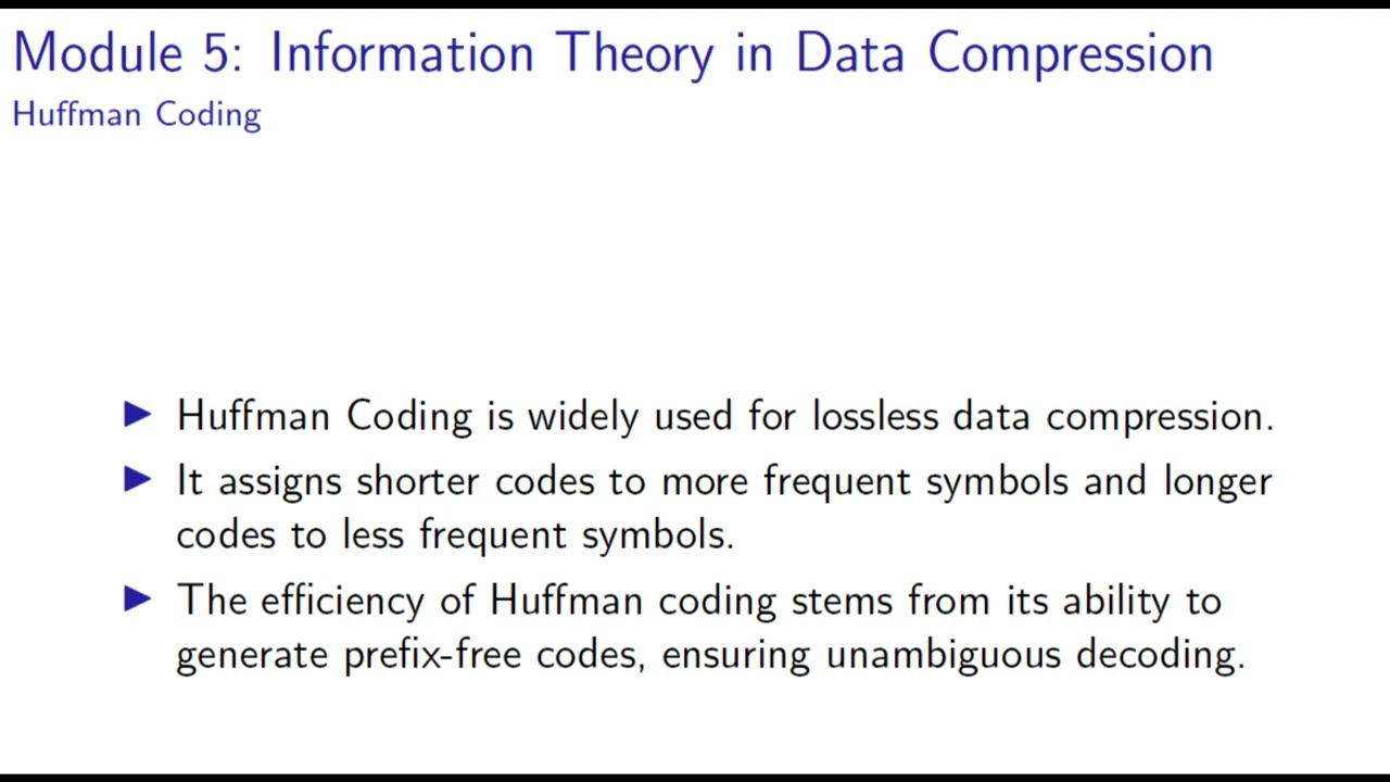 Module 5: Information Theory in Data Compression