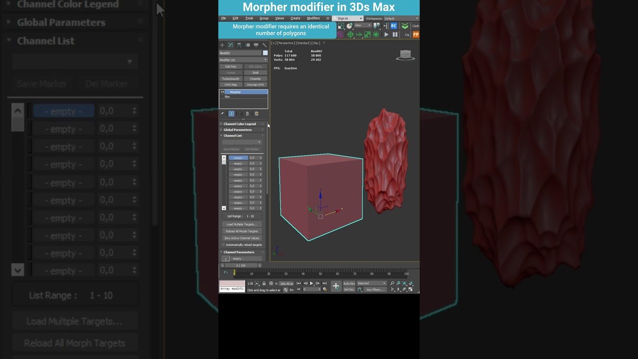 Morphing a Box into an Asteroid in 3ds Max | Morpher Modifier Tutorial