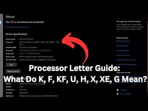 Processor Letter Guide: What Do K, F, KF, U, H, X, XE, G Mean?