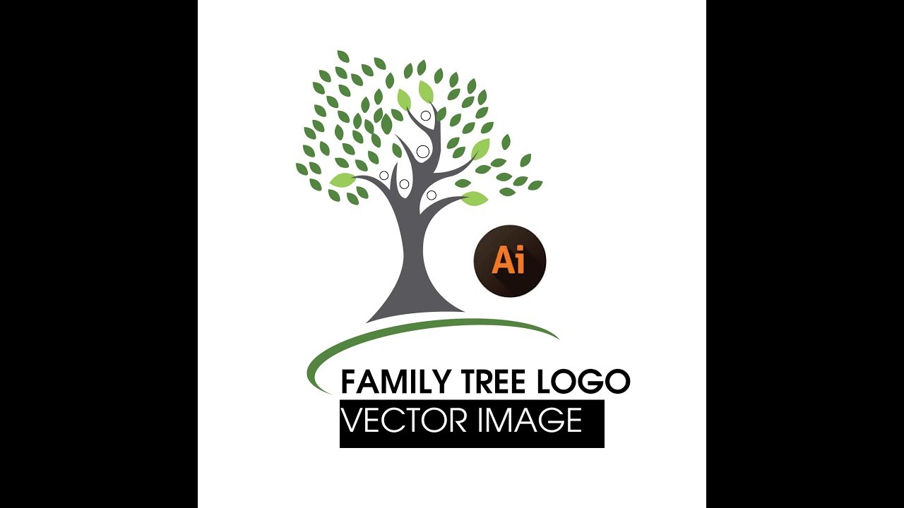 Bare tree - Adobe Illustrator cs6 tutorial. Quick and easy way how to draw black silhouette tree