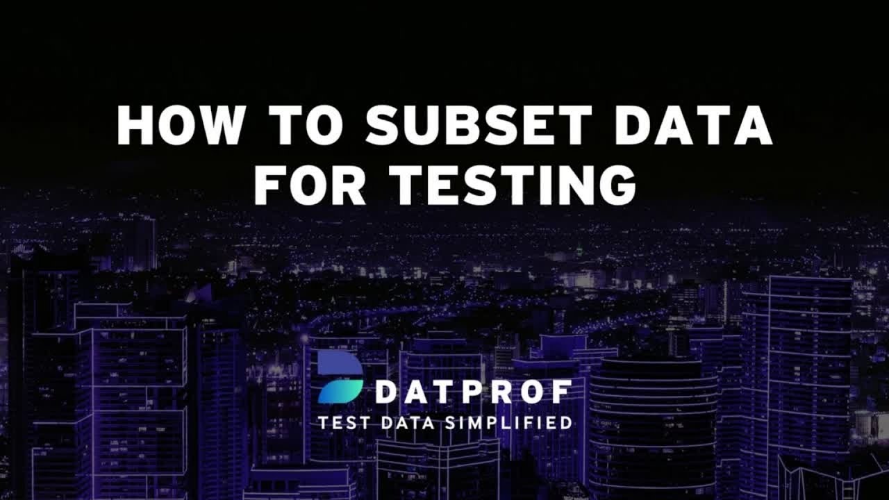 How to subset data for testing? | DATPROF