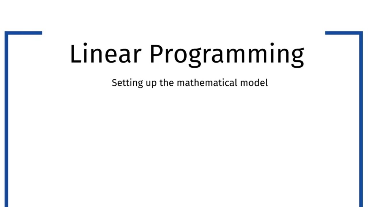 Linear Programming - Essential Theory for CIMA P1!
