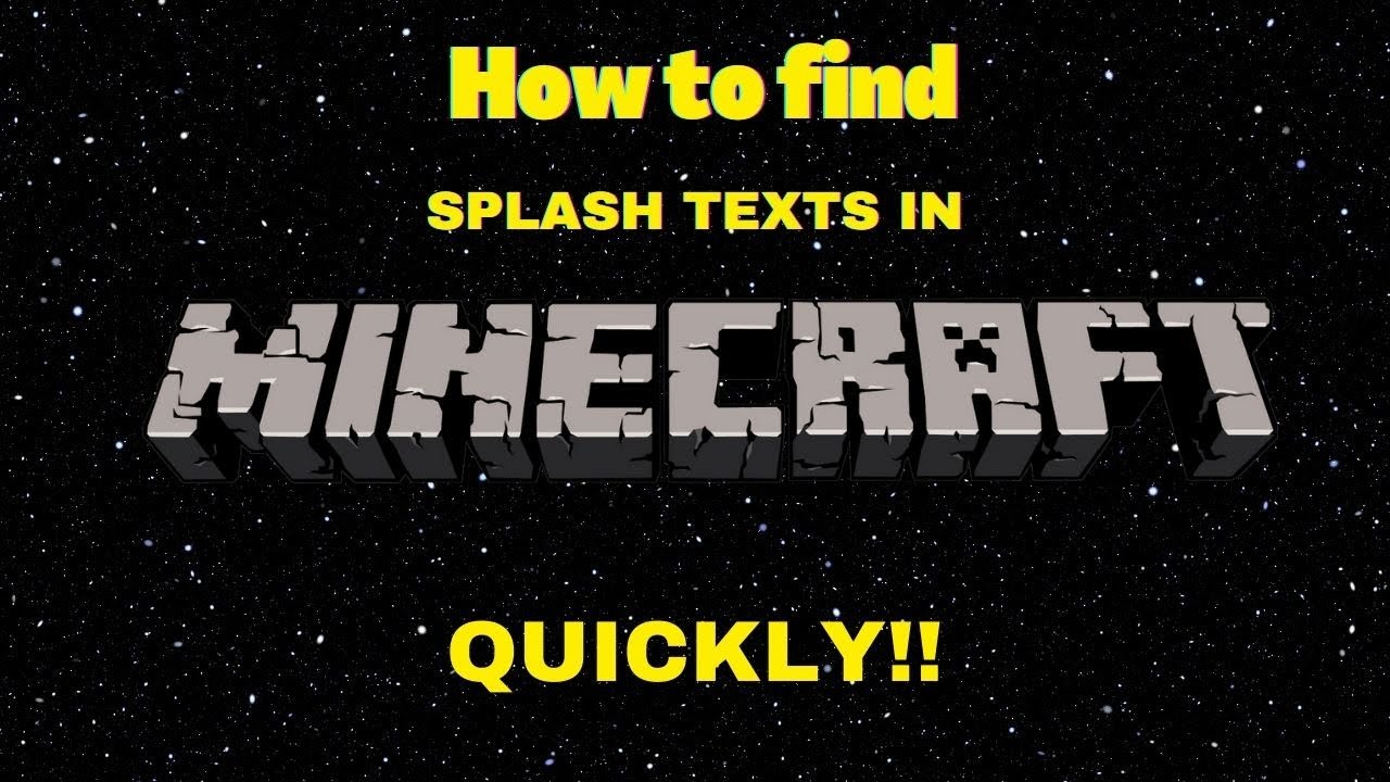 [PATCHED] How to find splash texts in Minecraft Java Edition quickly!! || FurtherSecrets