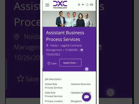 DXC Technology Assistant Business Process Associate Any Degree Freshers Eligible #jobs #jobs2022