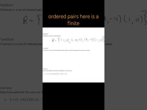 Definition of Relation, Function, Domain, and Range