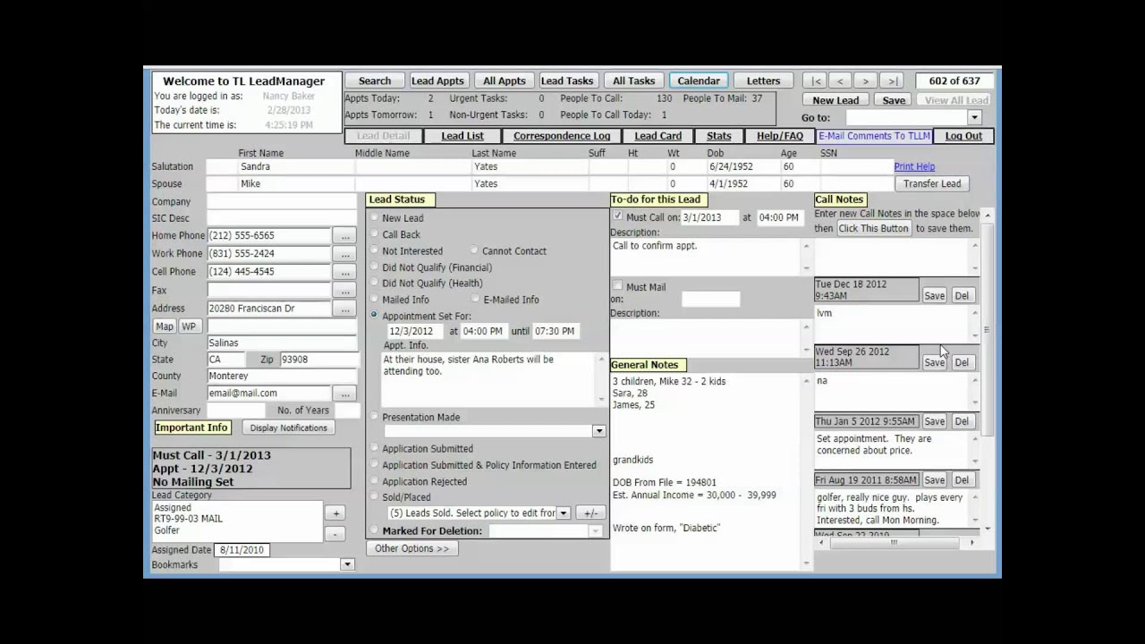 TL LeadManager - Navigating to Leads