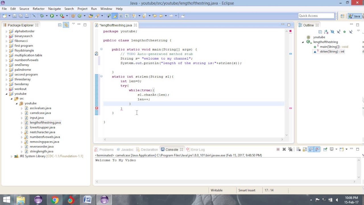 simple java program to find length of the String without using inbuilt method