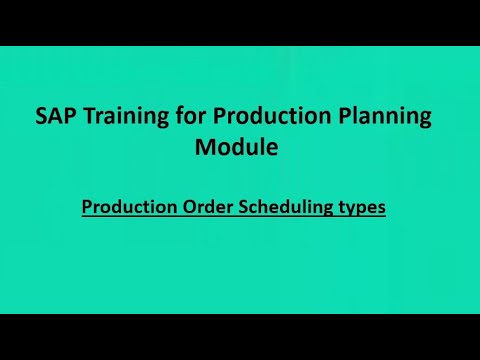 SAP Production Order creation and Scheduling