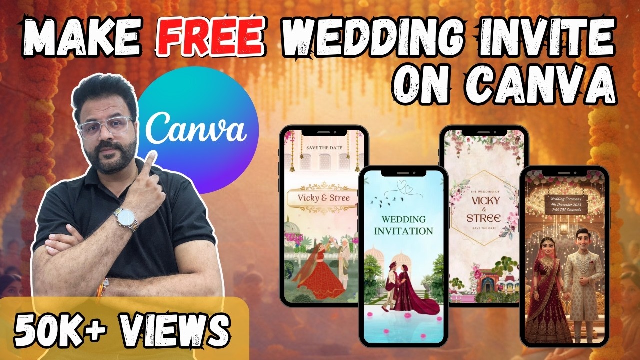 How to Make Wedding Invitation Video in Canva for Free - Mobile-Laptop | Step-by-Step Tutorial 2026