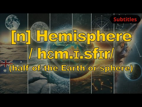 [n] Hemisphere meaning (half of the Earth or sphere) with 5 examples