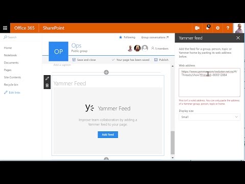 Embed a Yammer conversation into a SharePoint page