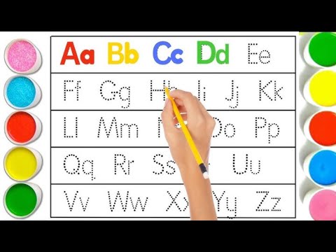 How to write capital letters and small letters colourful, abcd colours,abcd preschool,a to z write