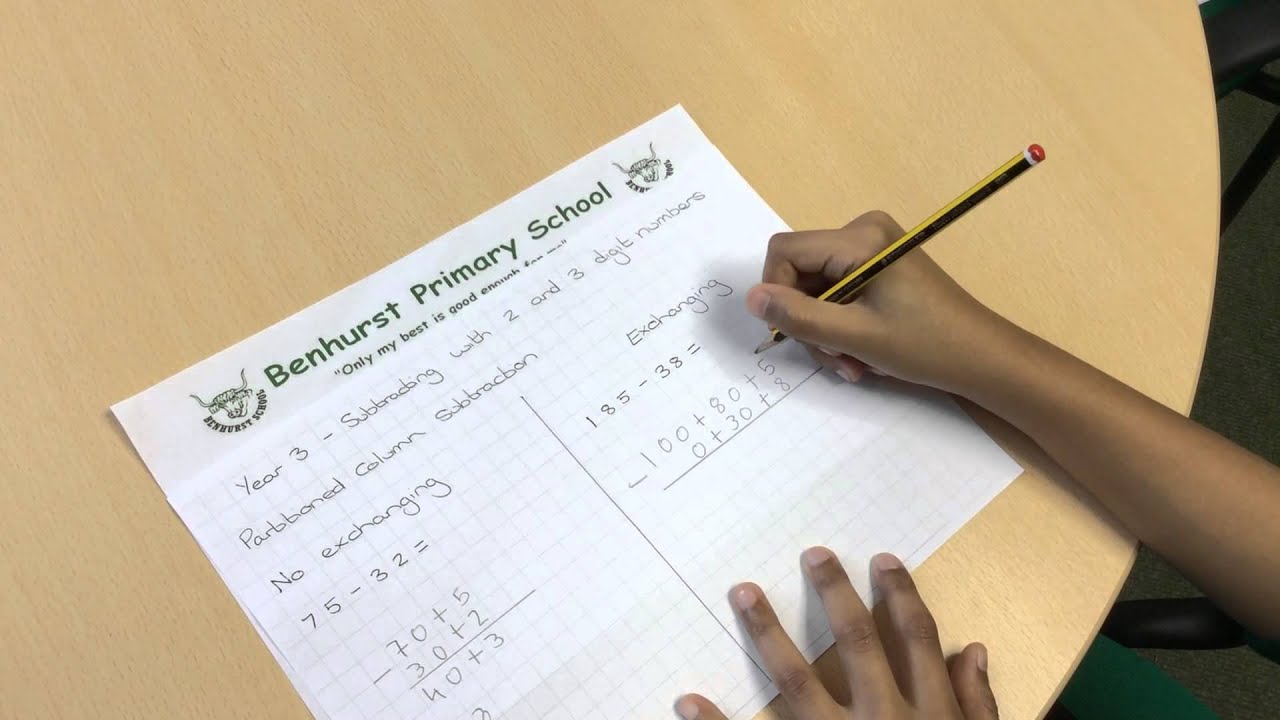 Benhurst Primary School Year 3 Subtraction Methods