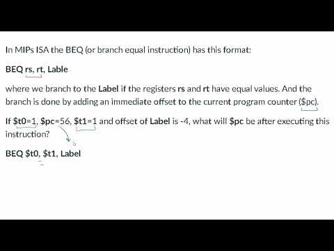 In MIPs ISA the BEQ (or branch equal instruction) has... | CPE 142. Advanced Computer Organization.