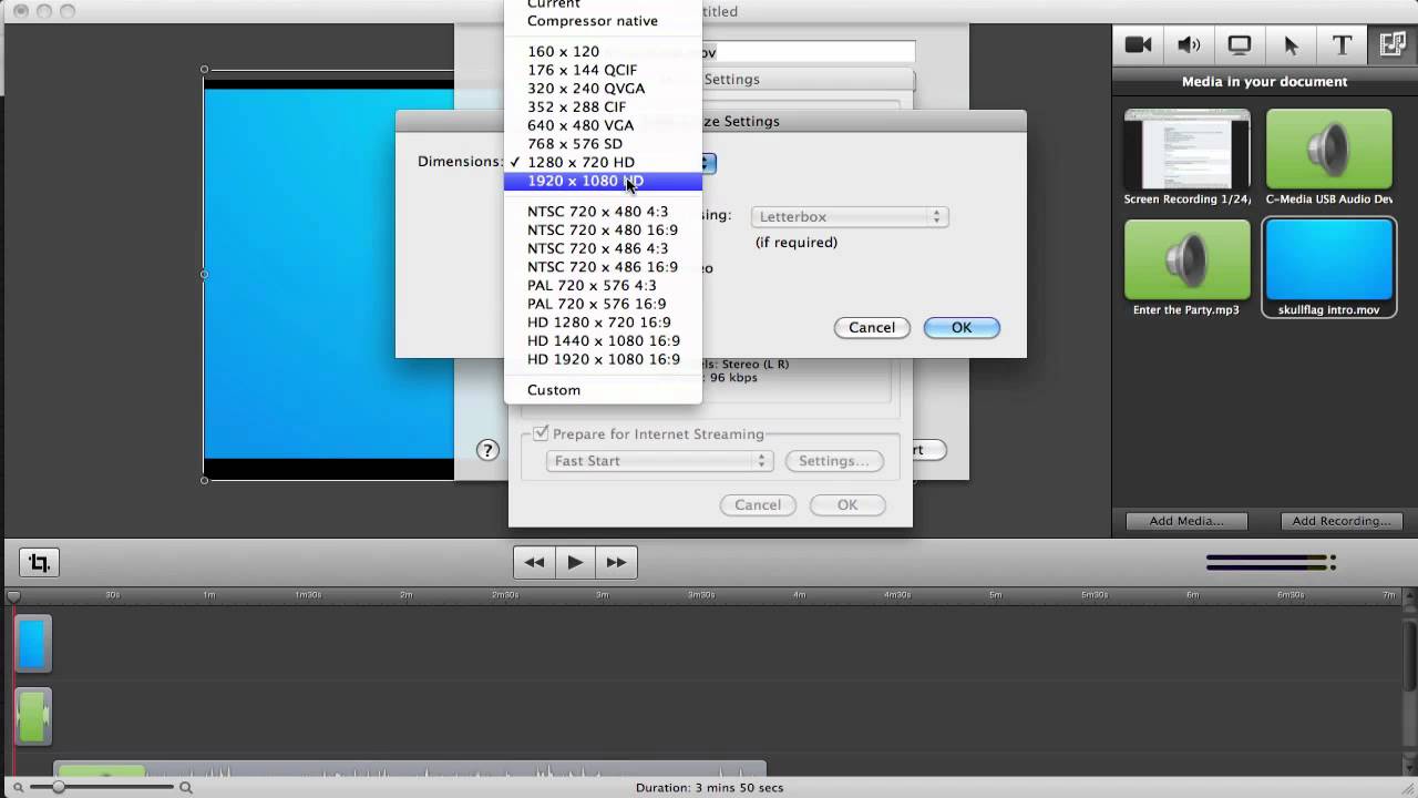 My ScreenFlow Export Settings