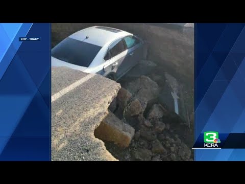 A close call for some: Drivers ignore roadblocks in San Joaquin County that warns of giant sinkhole