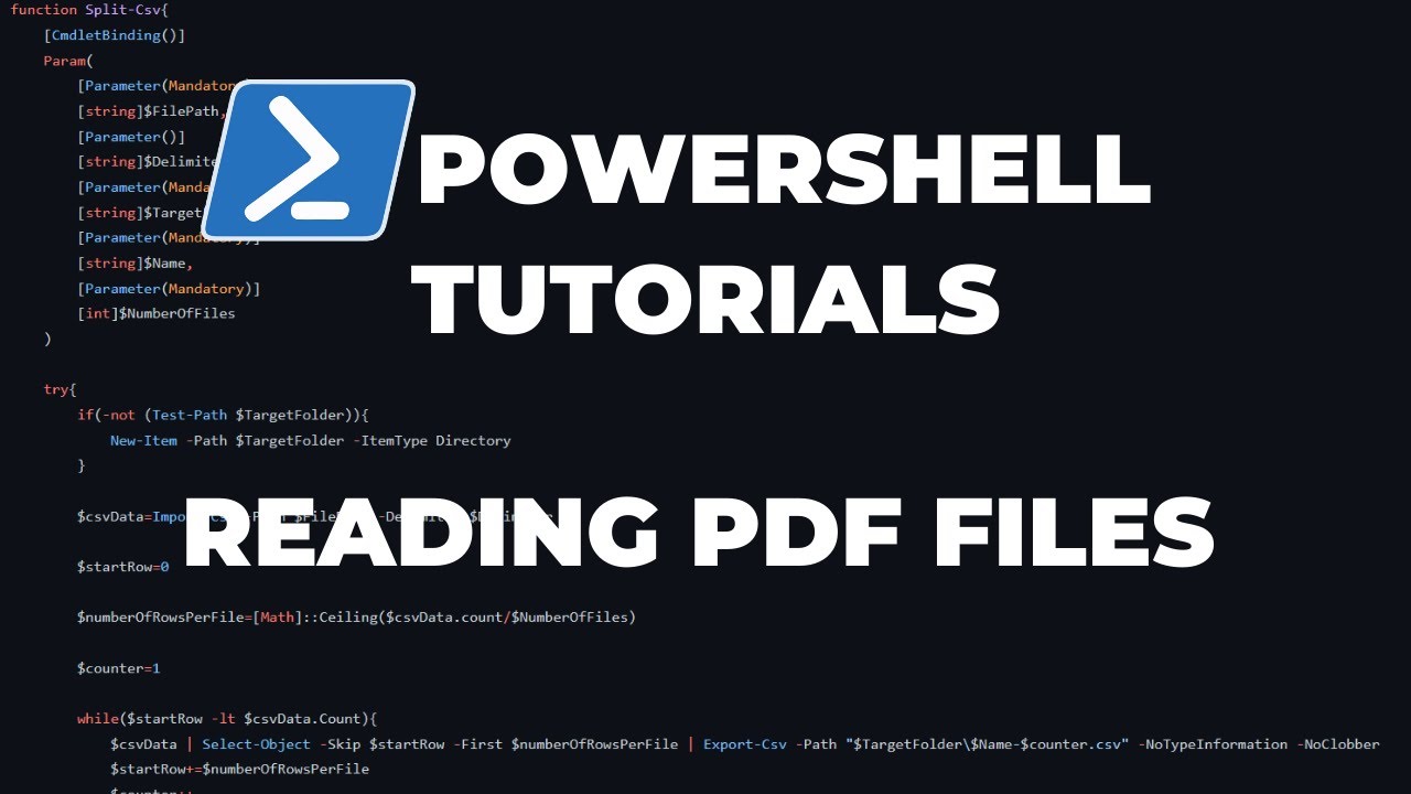 PowerShell Tutorials : Reading PDF files
