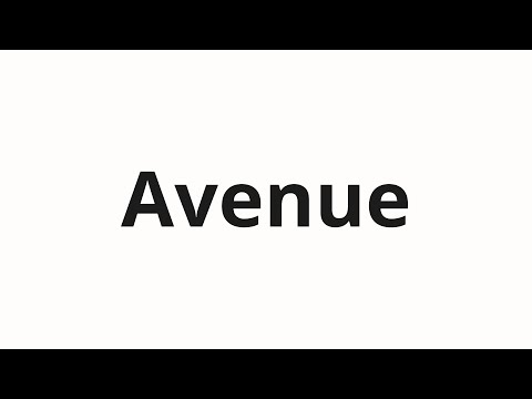 How to pronounce Avenue