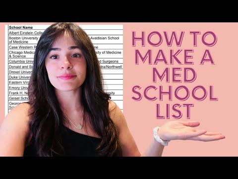 How to Make a Med School List